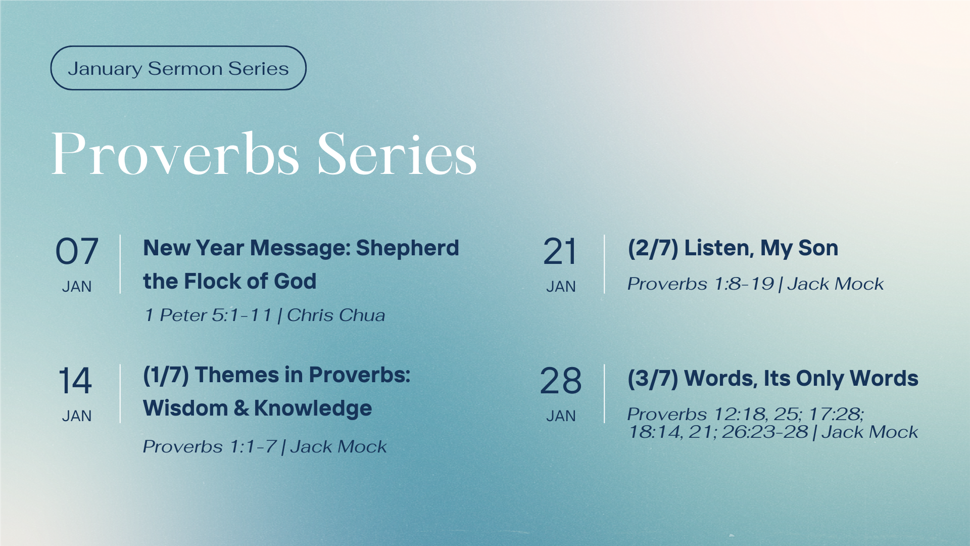 New Year Message: Shepherd The Flock of God (1 Peter 5:1-11) - ESCCC