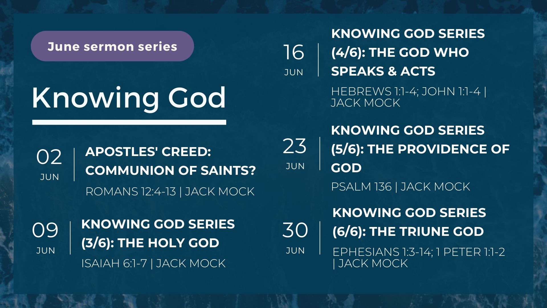 Knowing God: The Providence of God (Psalm 136) - ESCCC